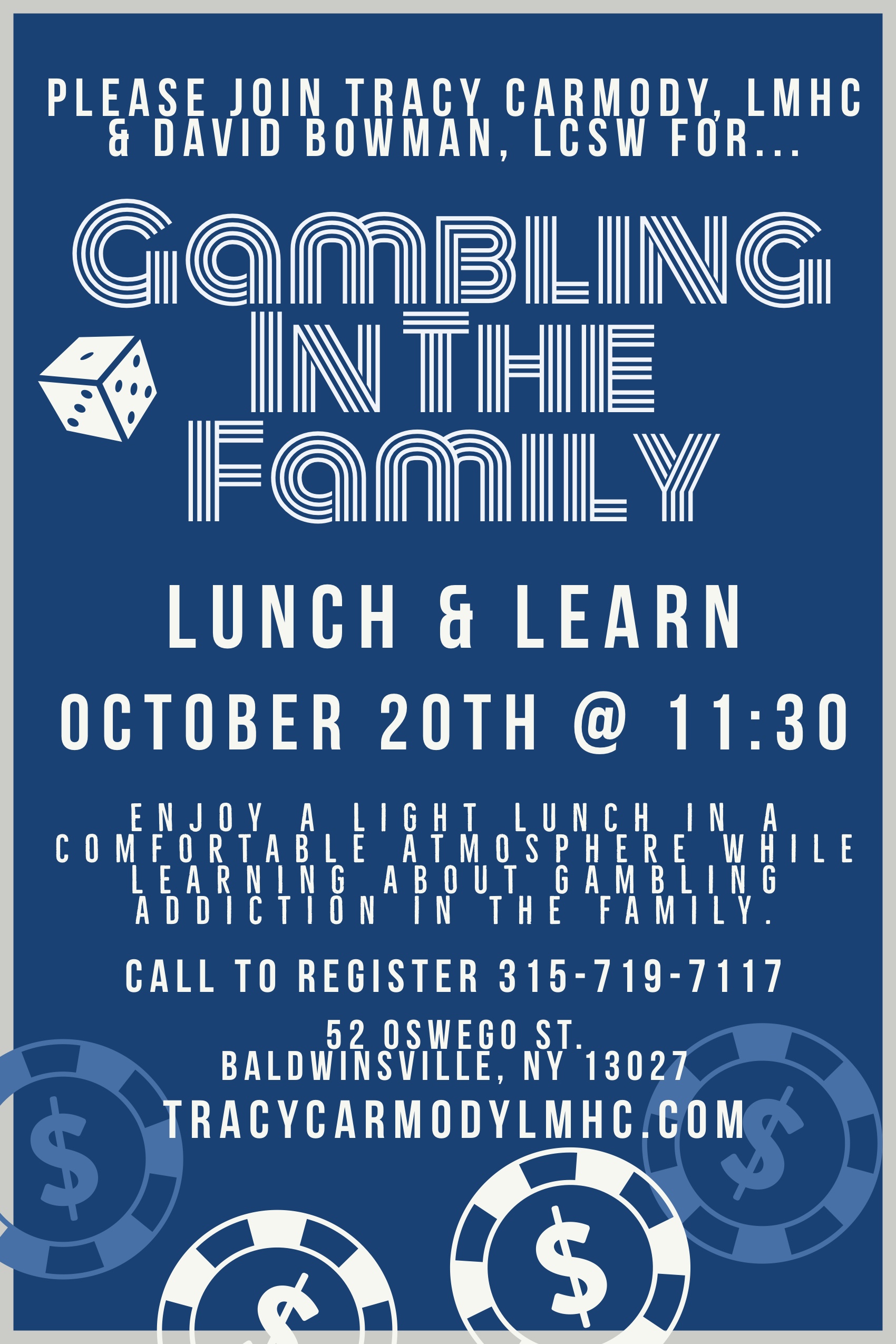 Groups/Events – Tracy Carmody, LMHC, CASAC