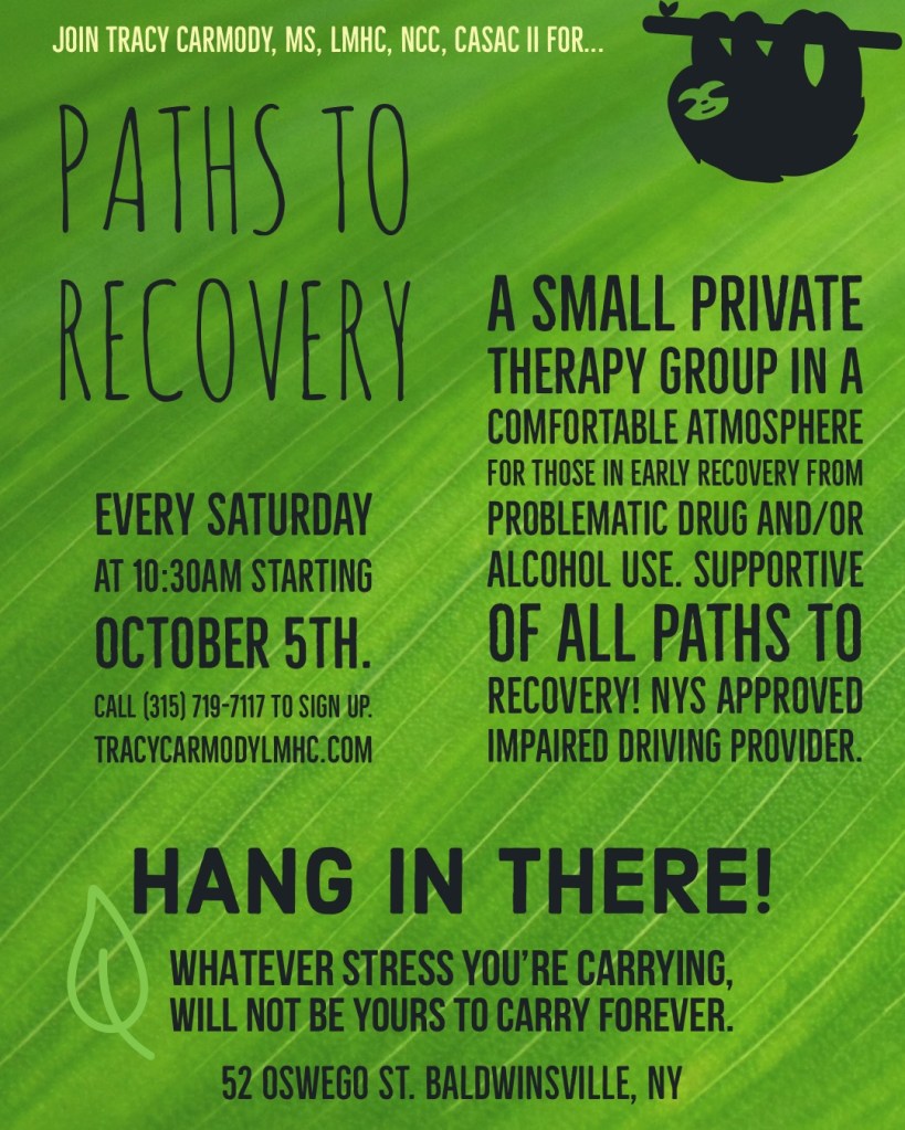 Groups/Events – Tracy Carmody, LMHC, CASAC